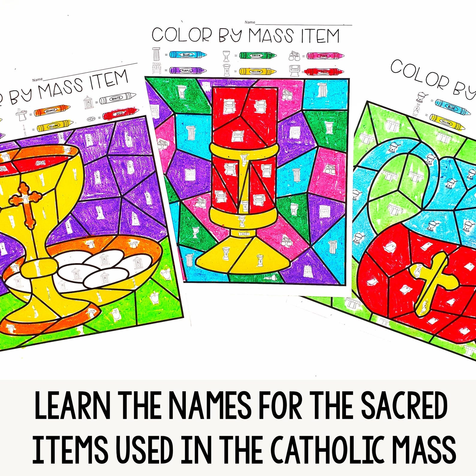 Catholic Mass Objects Color by Code, Parts of the Catholic Mass ...