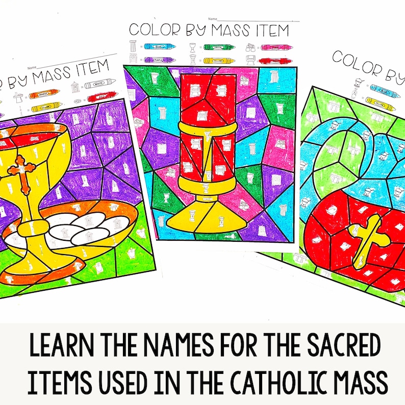 Catholic Mass Objects Color by Code, Parts of the Catholic Mass ...