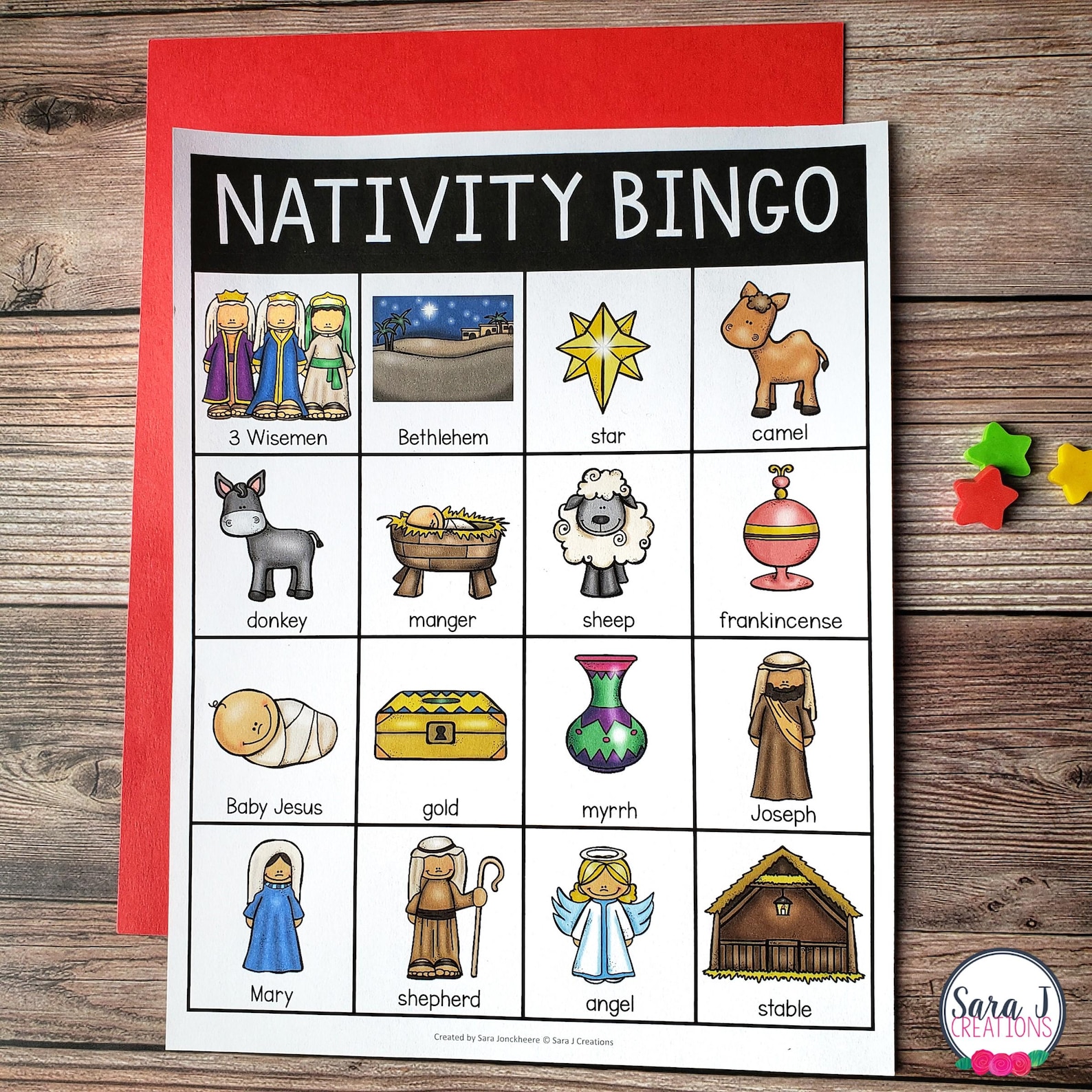 Christmas Nativity Bingo Printable Boards, Birth of Jesus Catholic ...