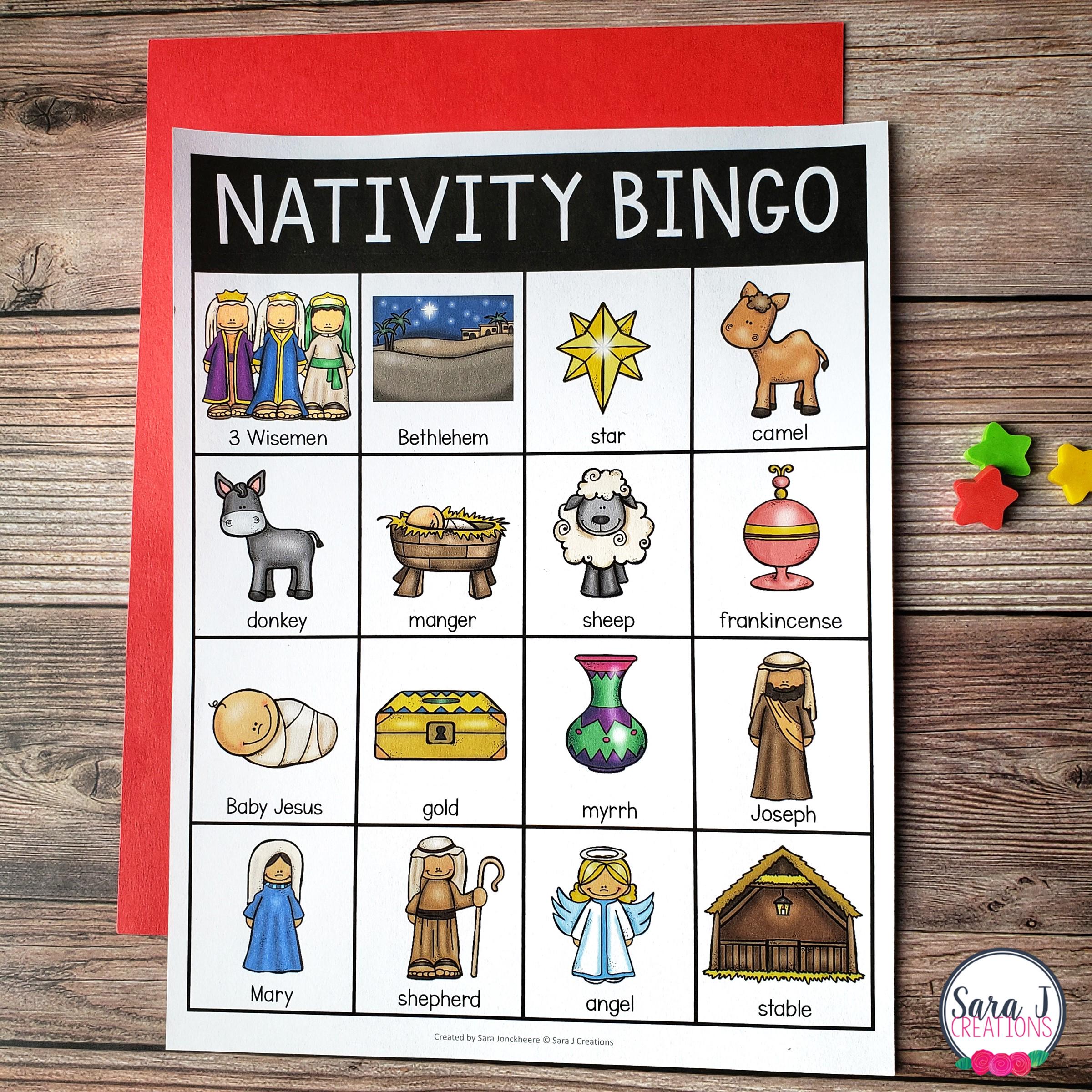 Christmas Nativity Bingo Printable Boards, Birth of Jesus Catholic ...