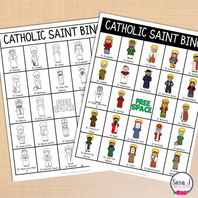 Catholic Saint Bingo, Catholic Printable Games, All Saints' Day ...