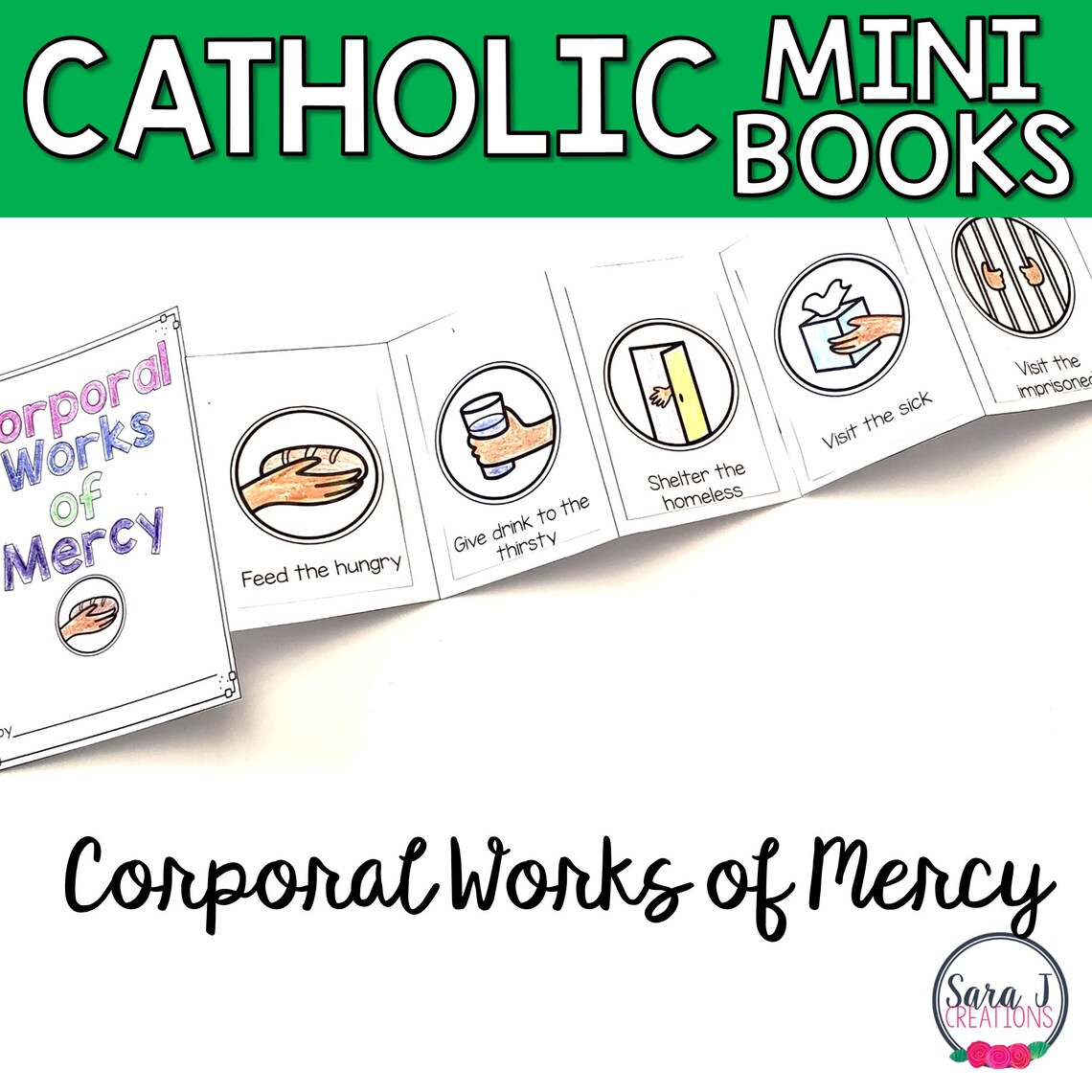 Works of Mercy Catholic Mini Book for Kids, Corporal Works of Mercy and ...