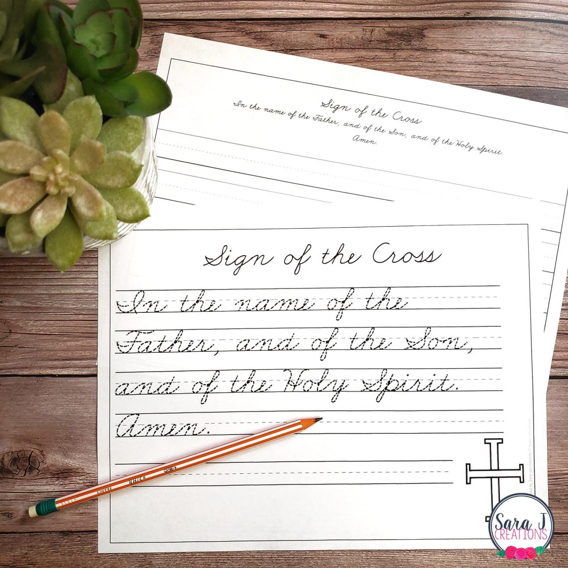 Catholic Handwriting Practice, Catholic Prayers for Kids, Handwriting ...