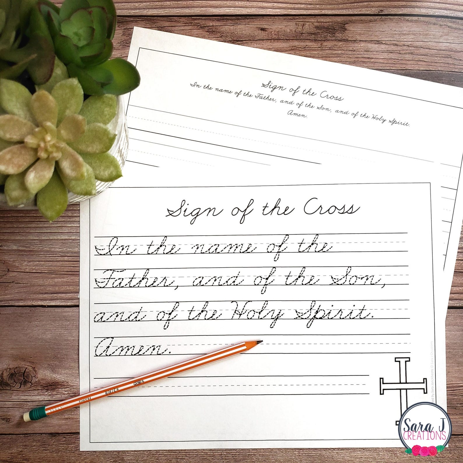 Catholic Handwriting Practice, Catholic Prayers for Kids, Handwriting ...