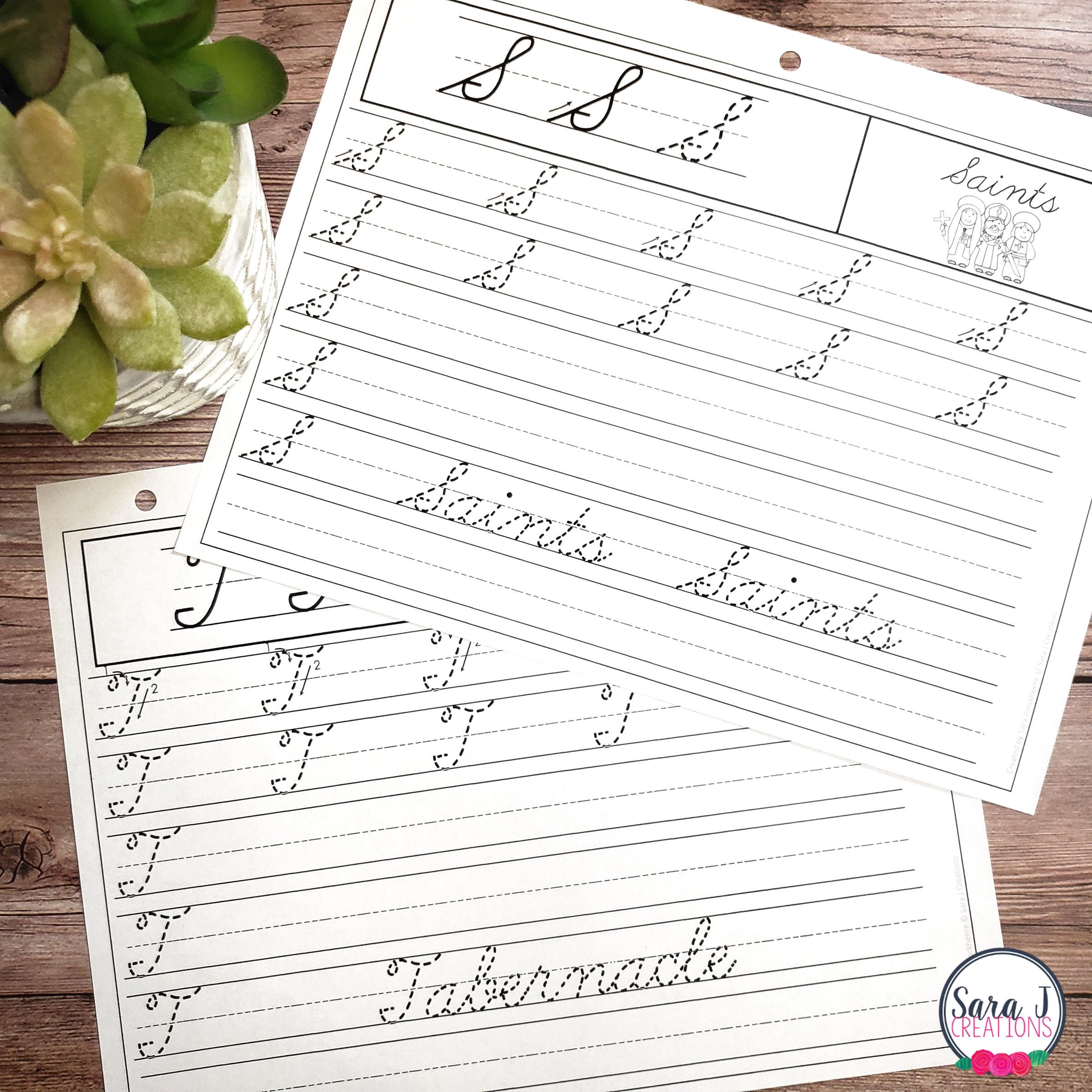 Catholic Handwriting Practice, Catholic Prayers for Kids, Handwriting ...