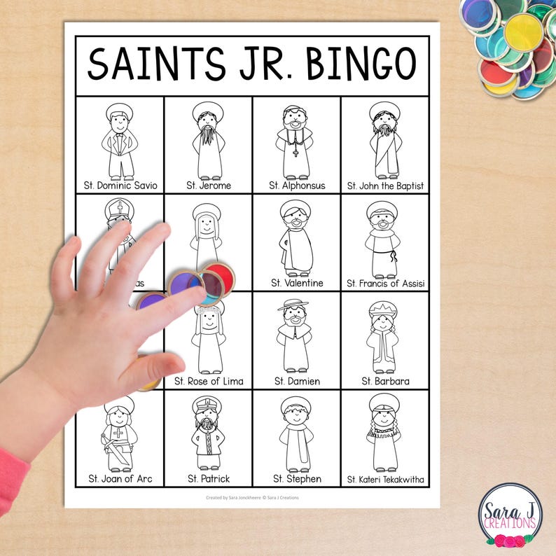 Catholic Saints Junior Bingo Game, All Saints Day Activities for Kids ...