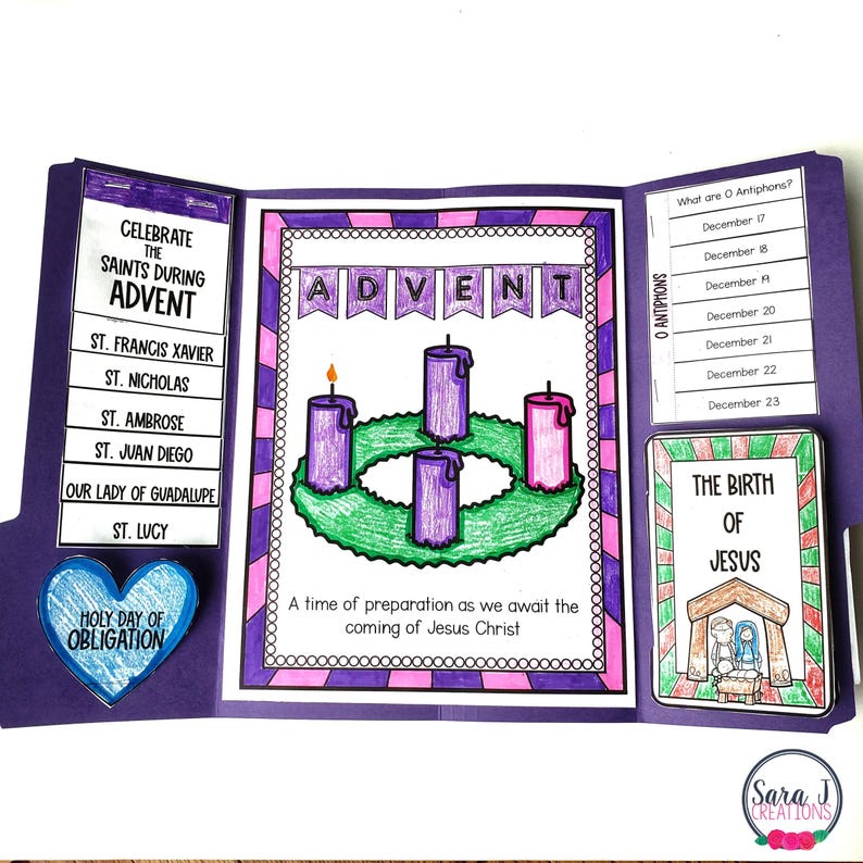 Catholic Advent Printable Lapbook, Activities for December Saints, O ...