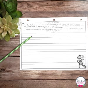 Catholic Handwriting Practice, Catholic Prayers for Kids, Handwriting ...