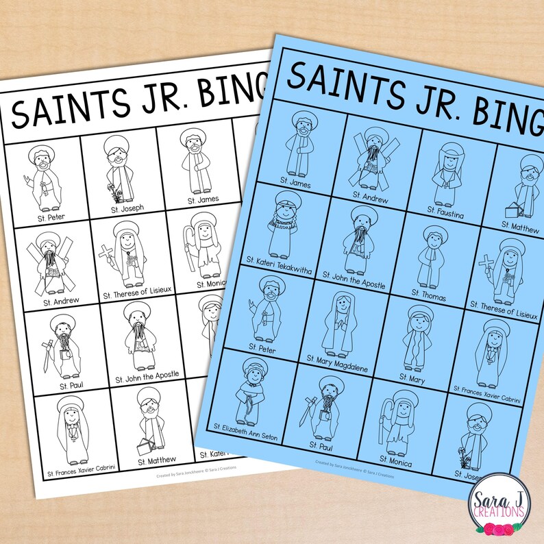 Catholic Saints Junior Bingo Boards, All Saints' Day Activities & Games ...