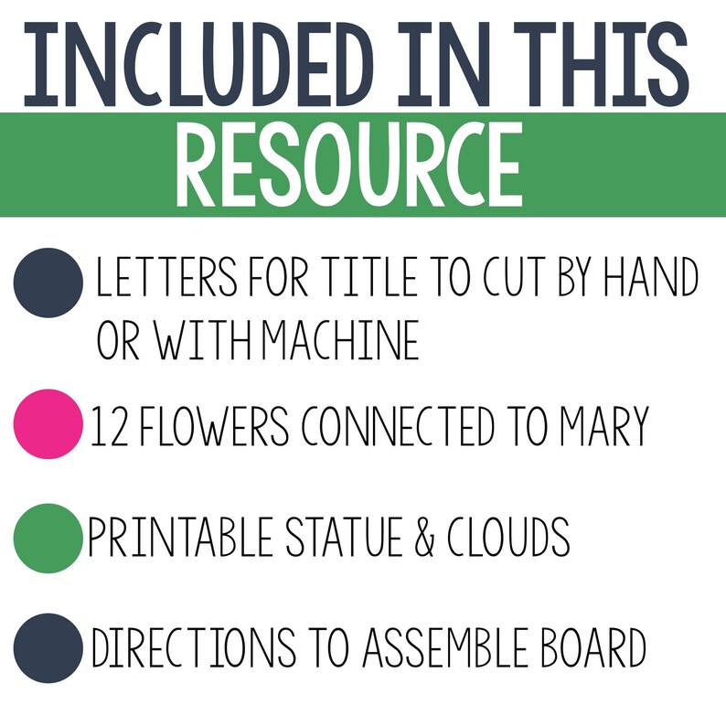 Blessed Mother Mary Garden Printable Bulletin Board Kit, Catholic ...