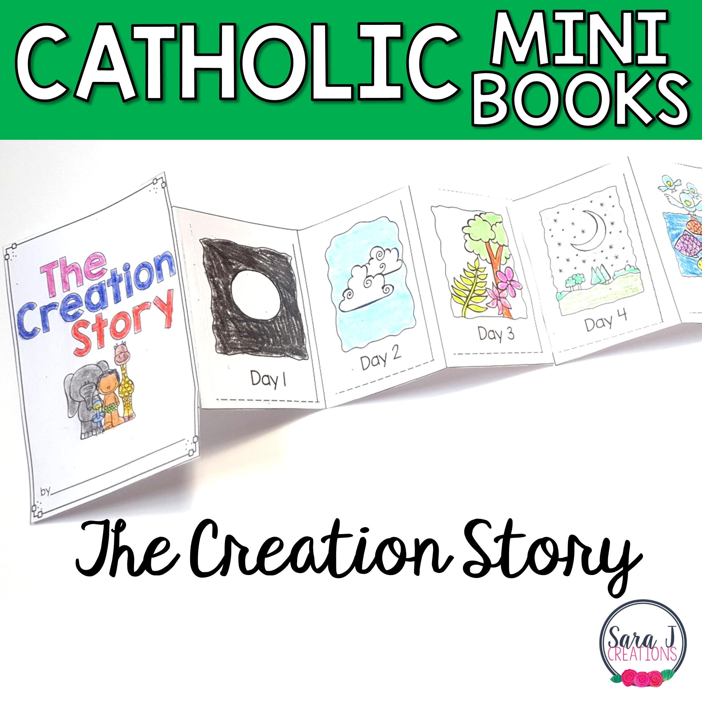Creation Story Printable Mini Book, Catholic Bible Lessons for Kids ...