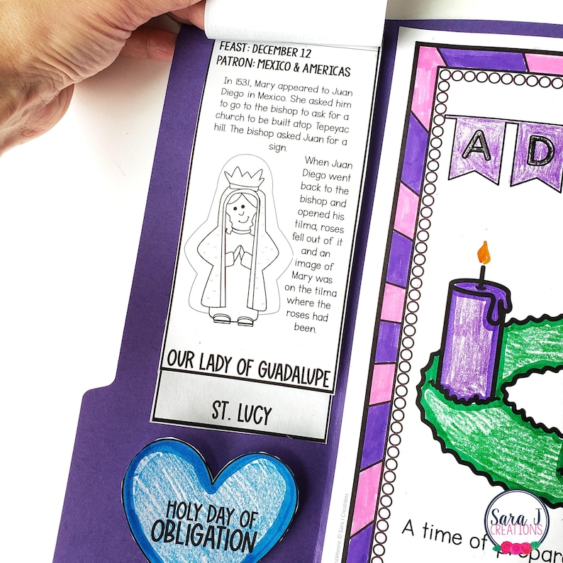 Catholic Advent Printable Lapbook, Activities for December Saints, O ...