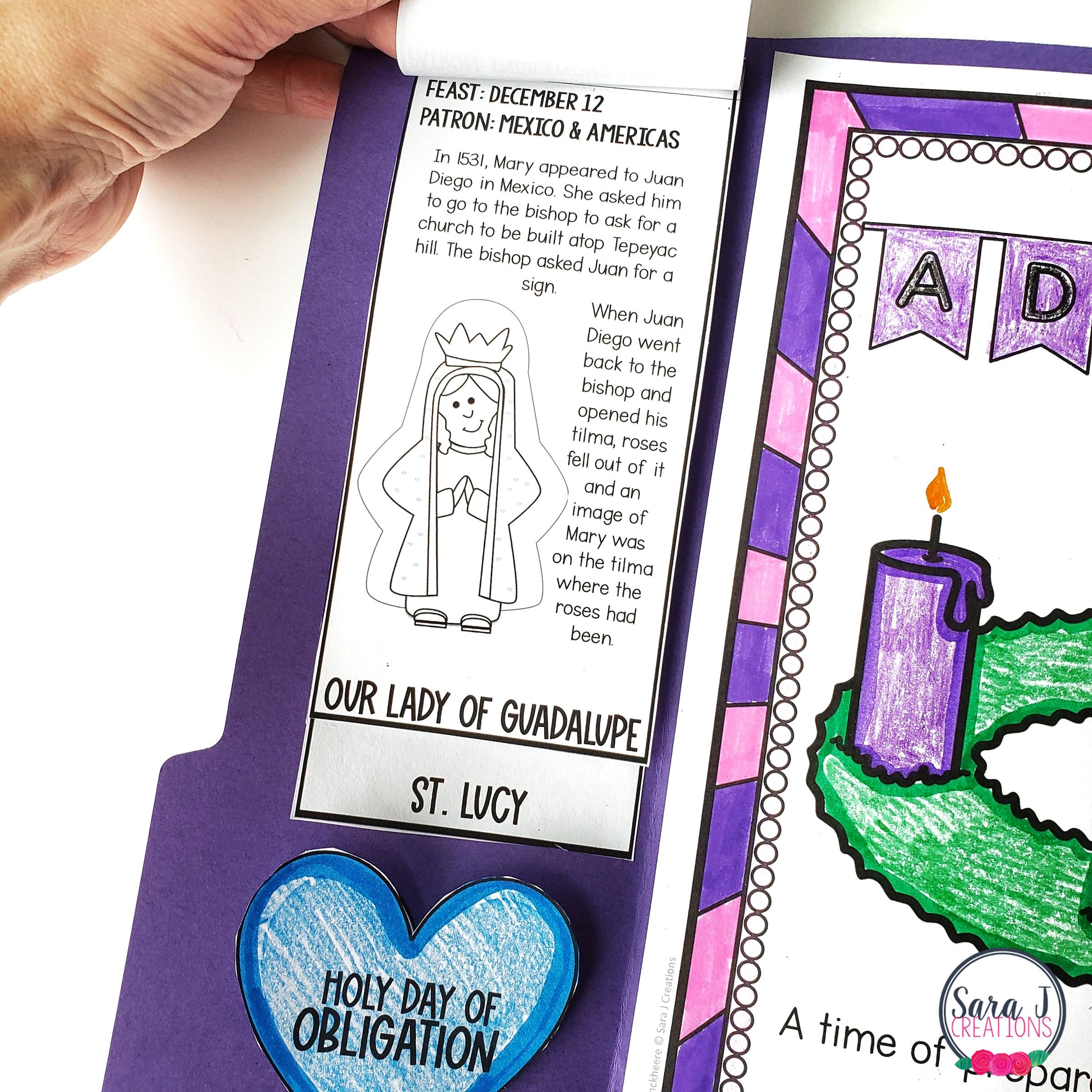 Catholic Advent Printable Lapbook, Activities for December Saints, O ...