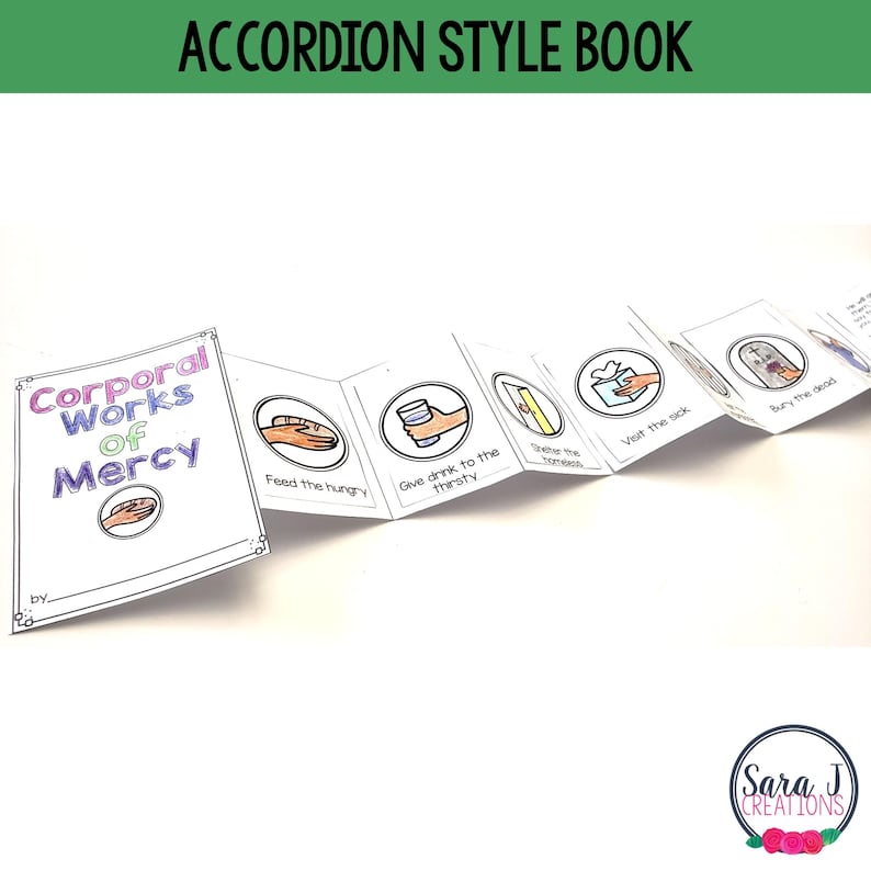 Works of Mercy Catholic Mini Book for Kids, Corporal Works of Mercy and ...