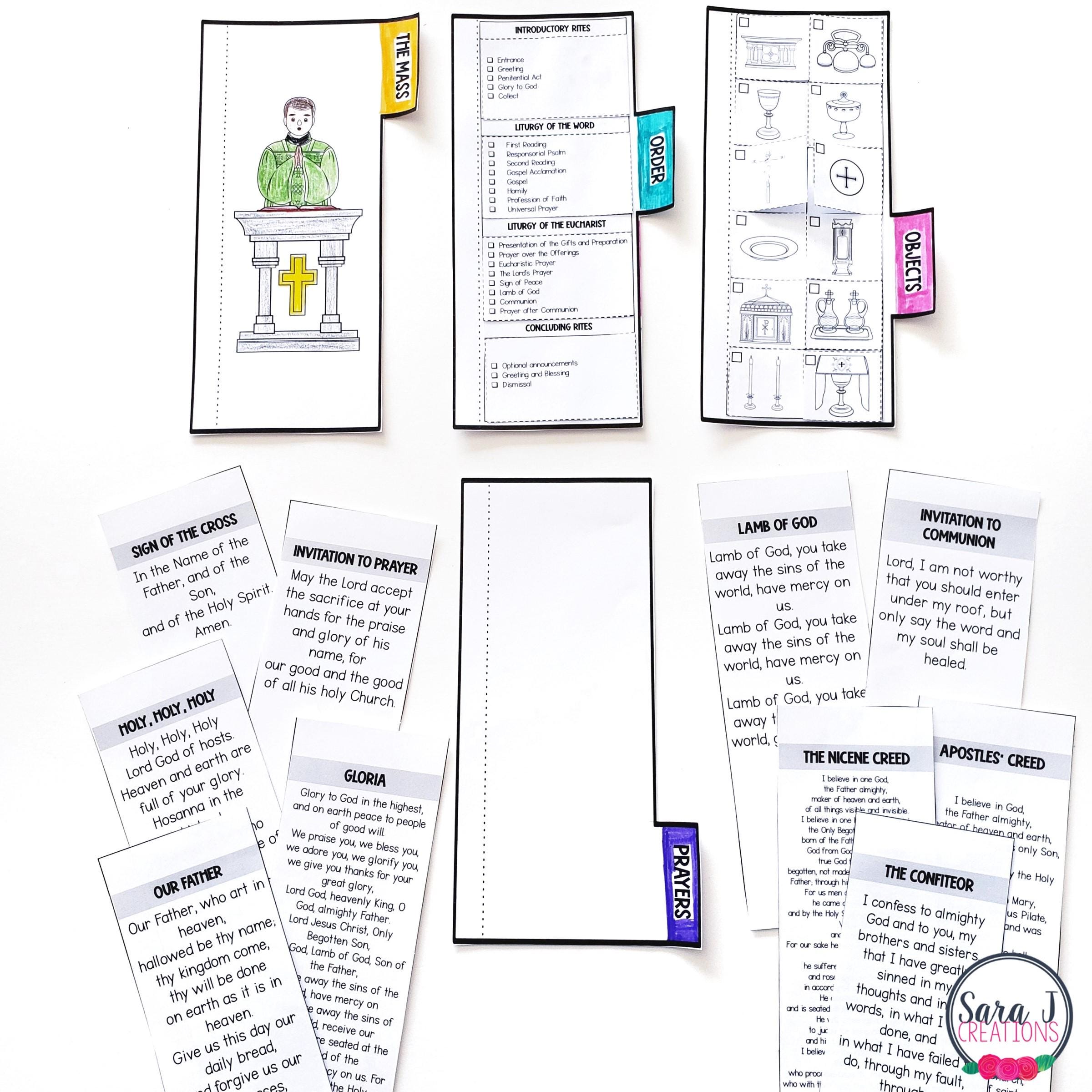 Catholic First Communion Prep Lapbook, Catholic Parts of the Mass ...