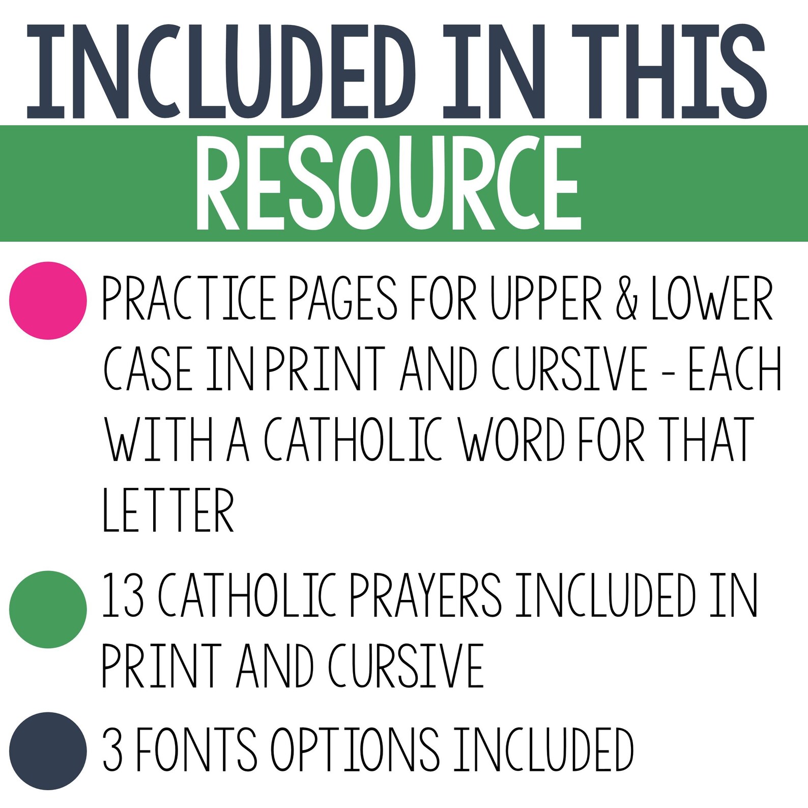 Catholic Handwriting Practice, Catholic Prayers for Kids, Handwriting ...