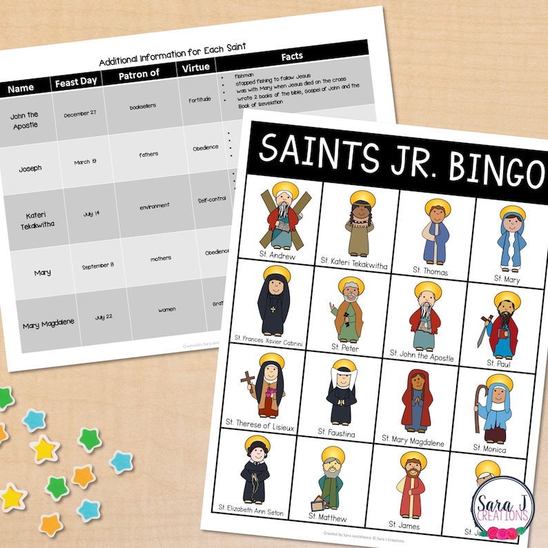 Catholic Saints Junior Bingo Boards, All Saints' Day Activities & Games ...