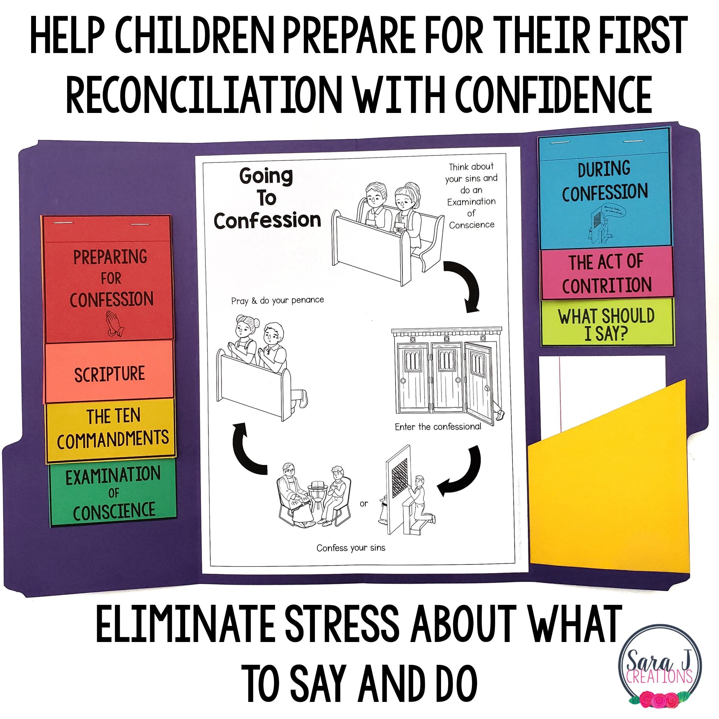 Confession Lapbook, First Reconciliation for Kids Resource, Catholic ...