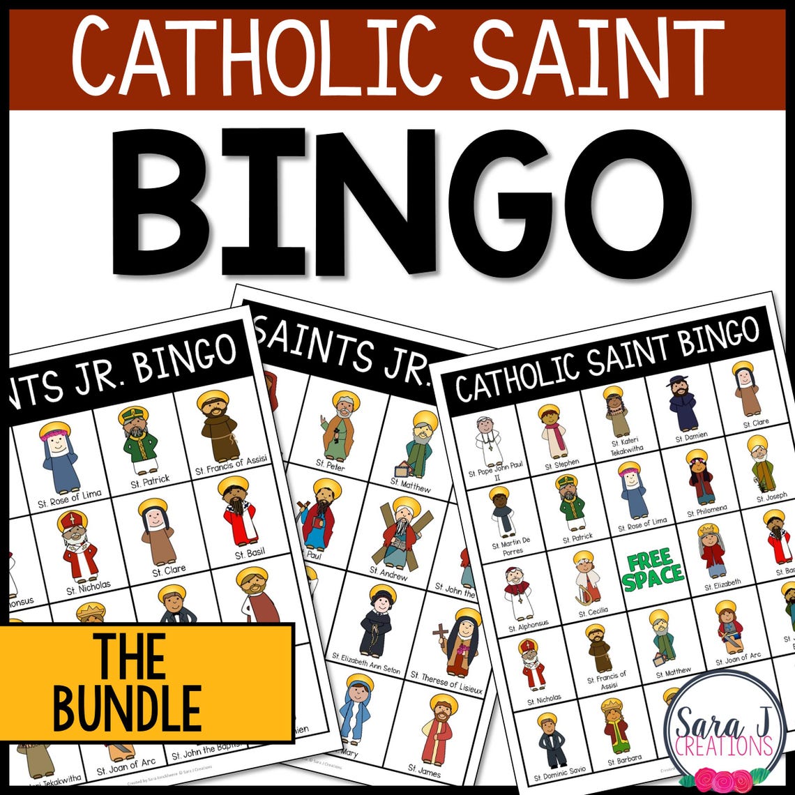 Catholic Saints Bingo BUNDLE for All Saints' Day, Catholic Games and ...