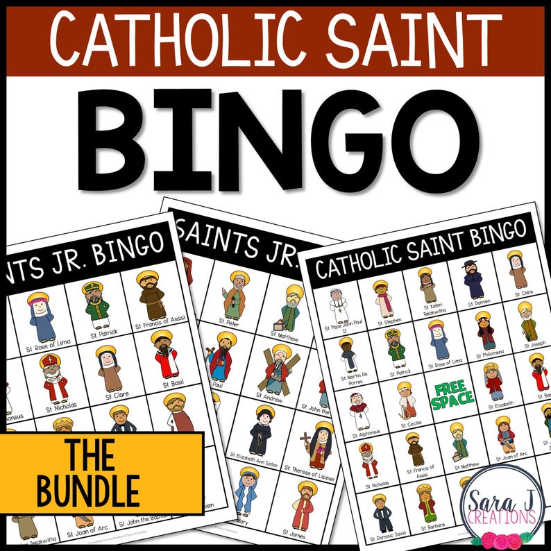 Catholic Saints Bingo BUNDLE for All Saints' Day, Catholic Games and ...