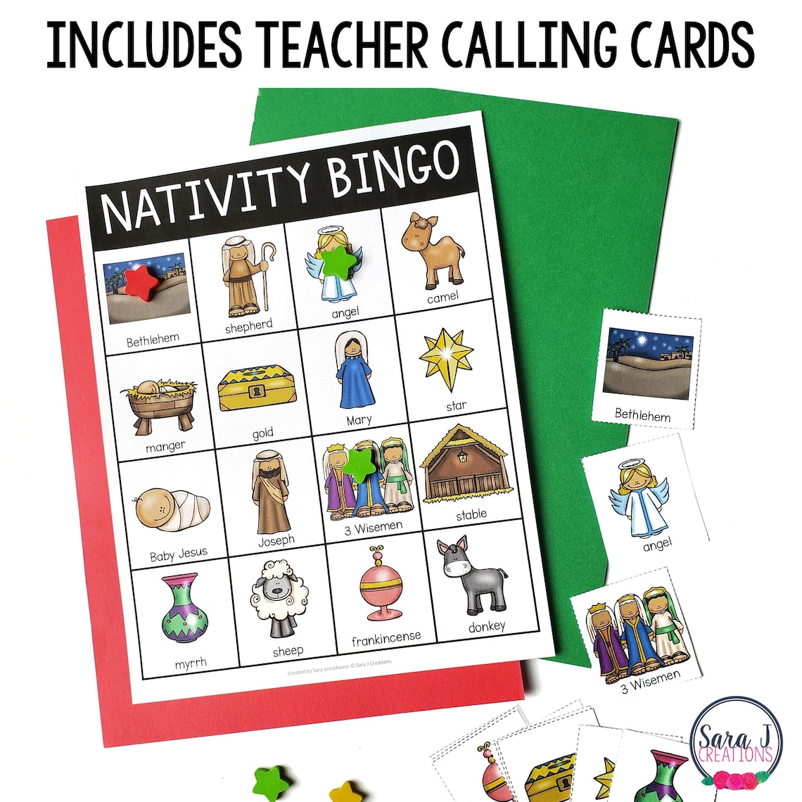 Christmas Nativity Bingo Printable Boards, Birth of Jesus Catholic ...