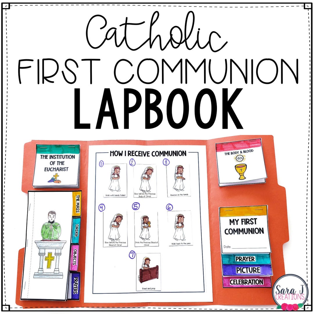 Catholic First Communion Prep Lapbook, Catholic Parts of the Mass ...