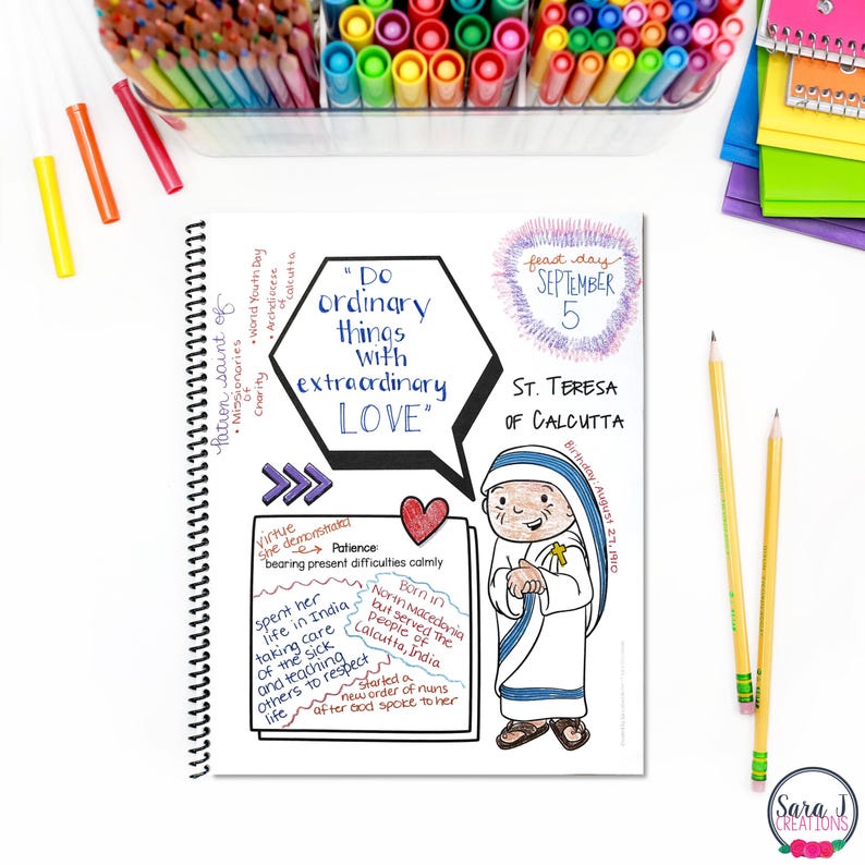 Catholic Saint Sketchbook Coloring Book All Saints' Day Research ...