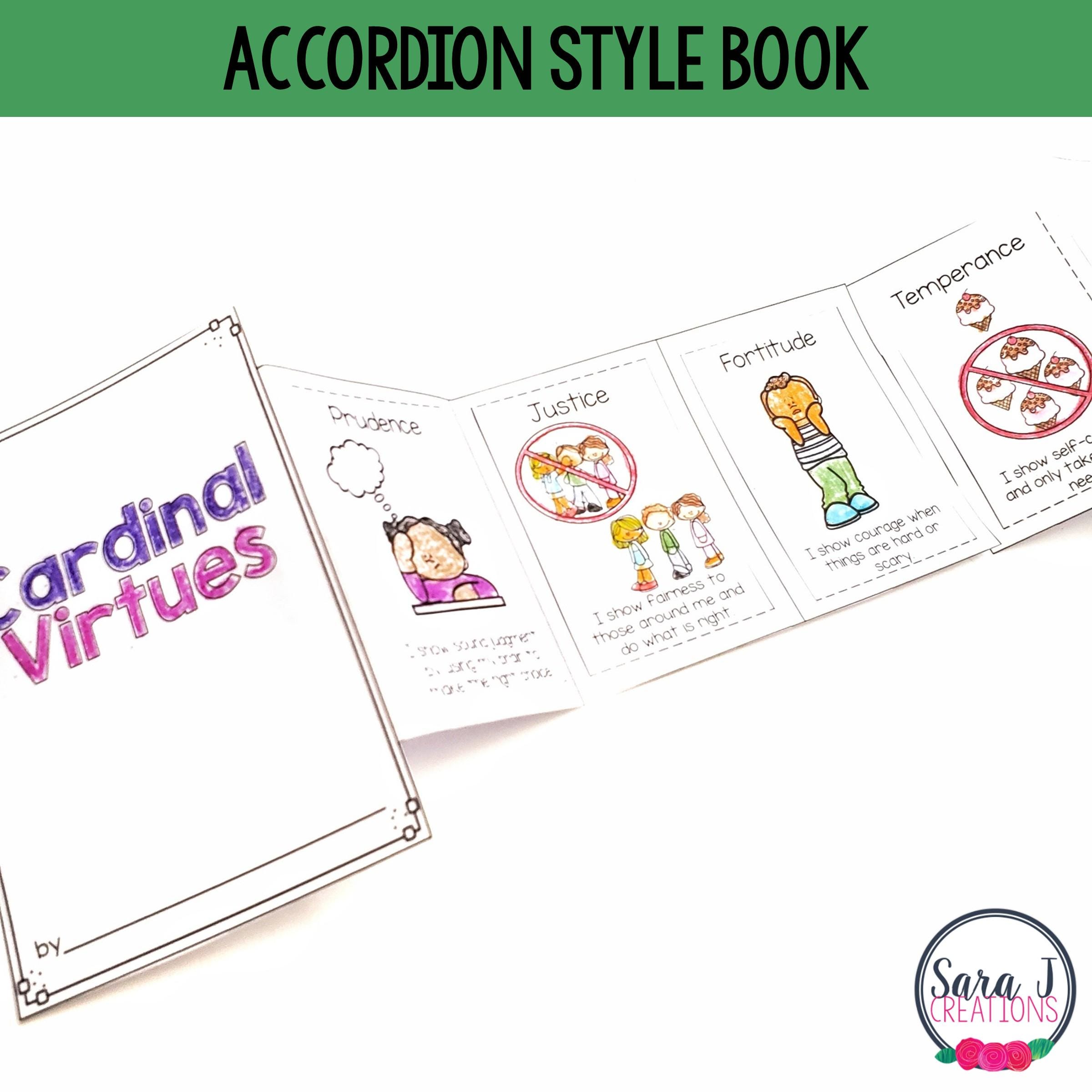 Catholic Virtues for Kids Mini Book, Cardinal Virtues Booklet for ...