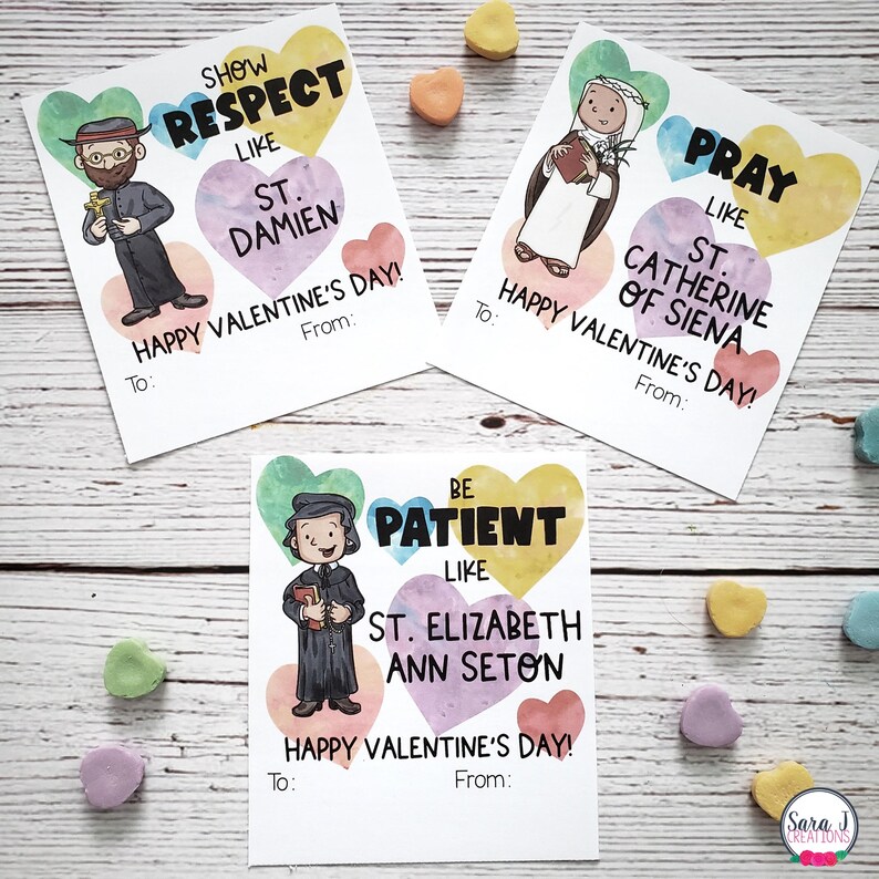 Catholic Saint Valentine Cards, Printable Catholic Valentines for Kids ...