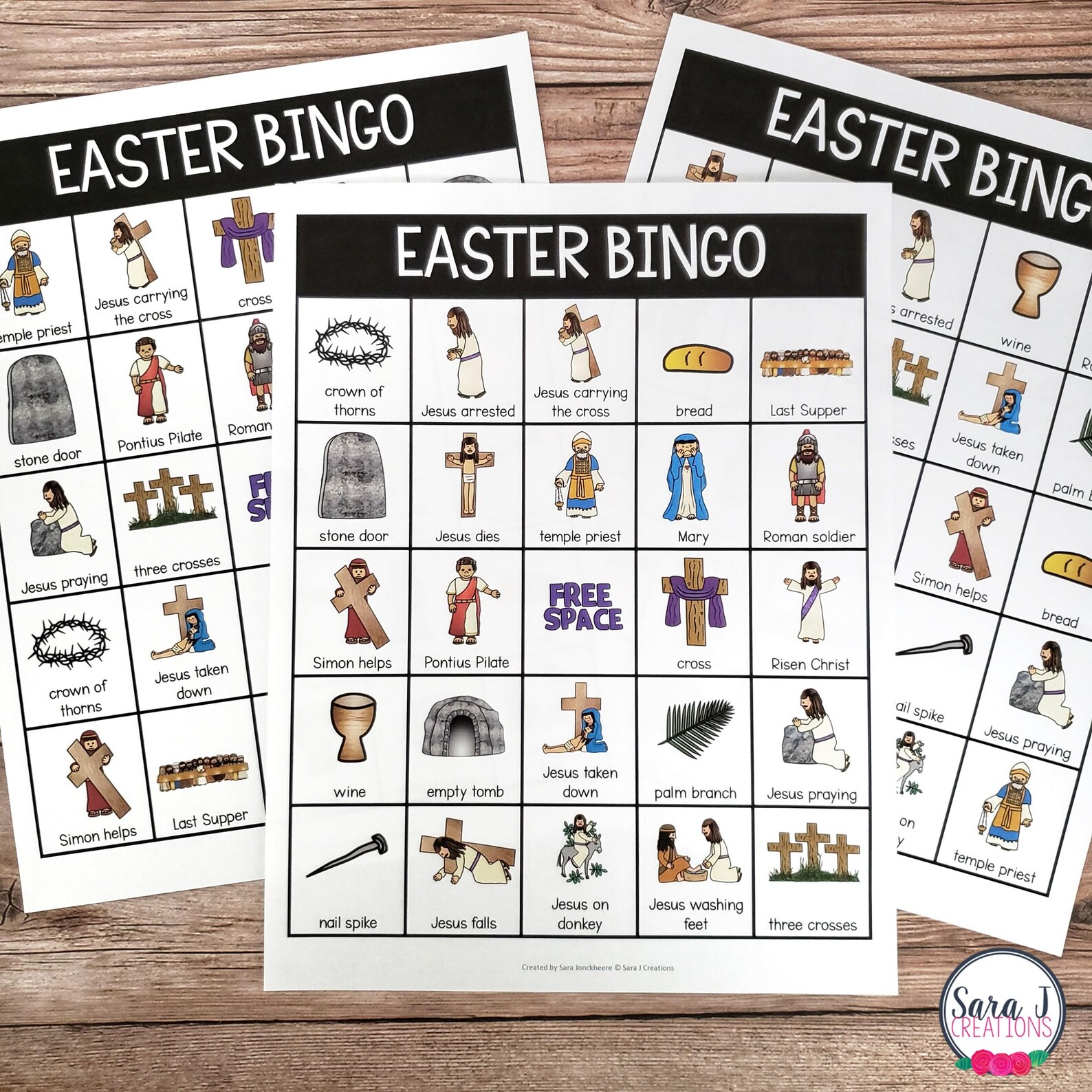 Easter Bingo Games for Kids, Holy Week Bible Bingo, Holy Week and ...