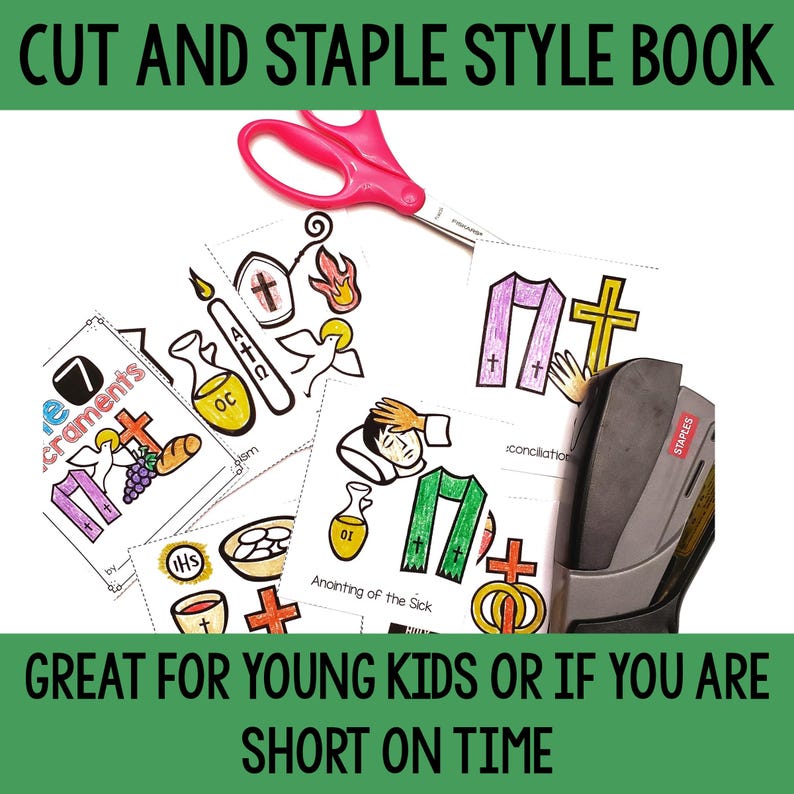 Seven Sacraments Printable Mini Book, Catholic Sacrament Coloring Book ...