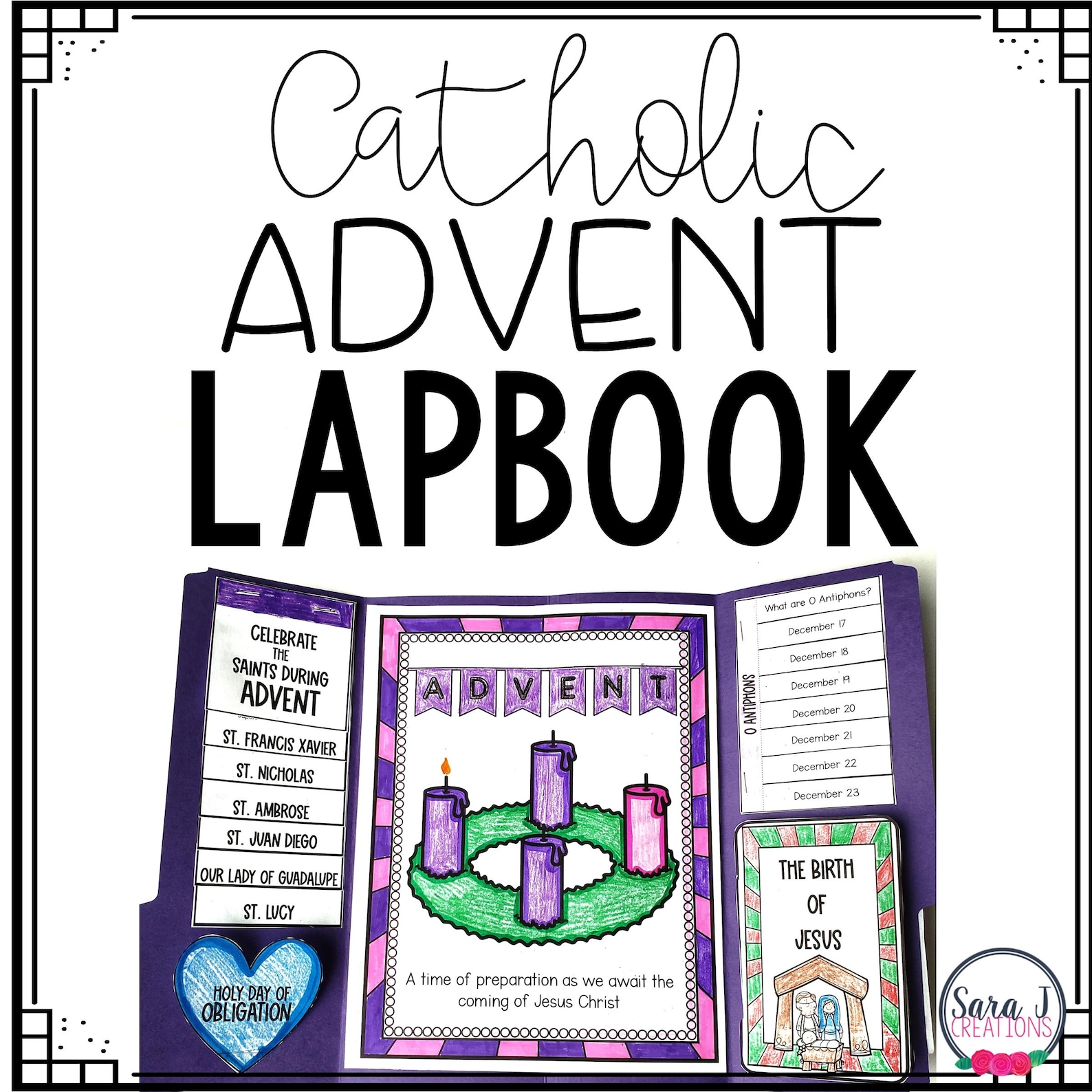 Catholic Advent Printable Lapbook, Activities for December Saints, O ...
