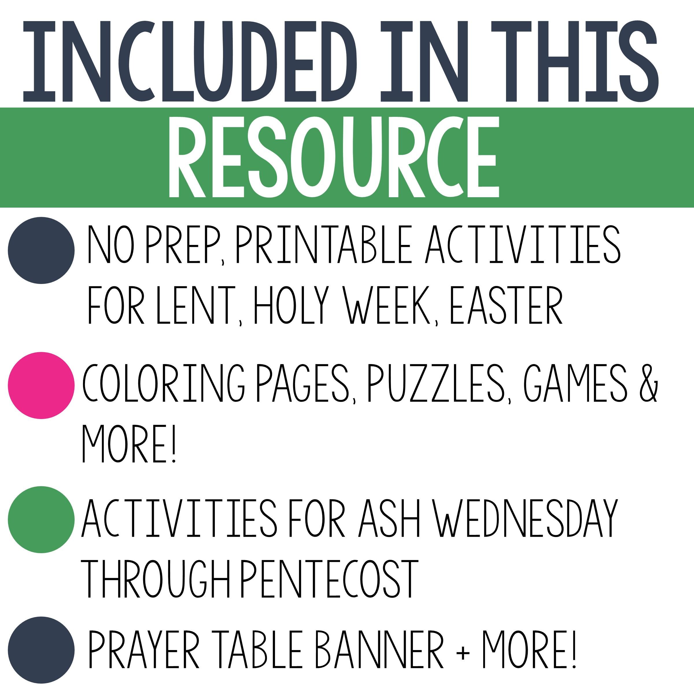 Catholic Lent Activities Kids, Ash Wednesday Coloring Pages, Easter ...