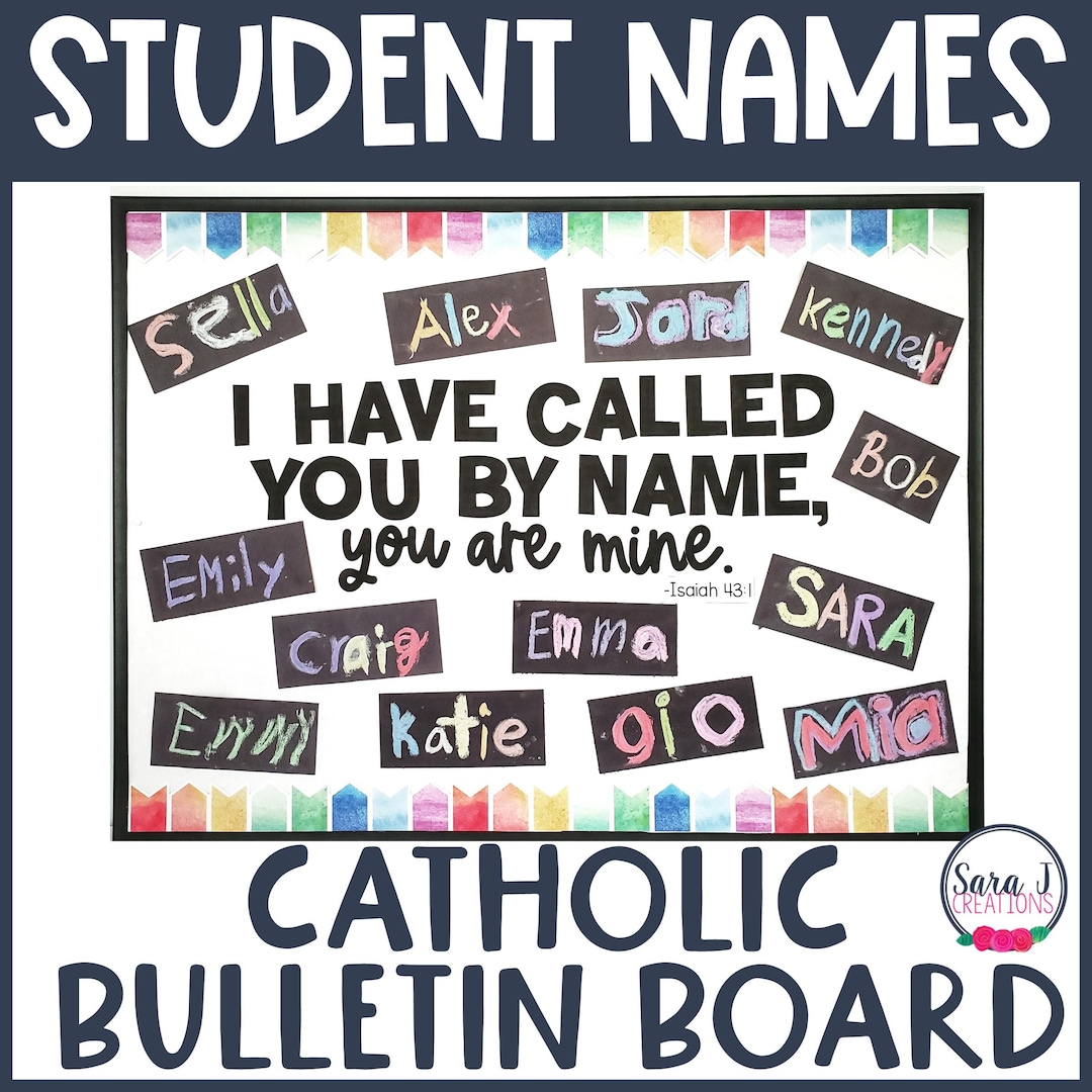 Student Name Catholic Bulletin Board Back to School Classroom Decor ...