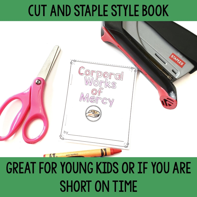 Works of Mercy Catholic Mini Book for Kids, Corporal Works of Mercy and ...