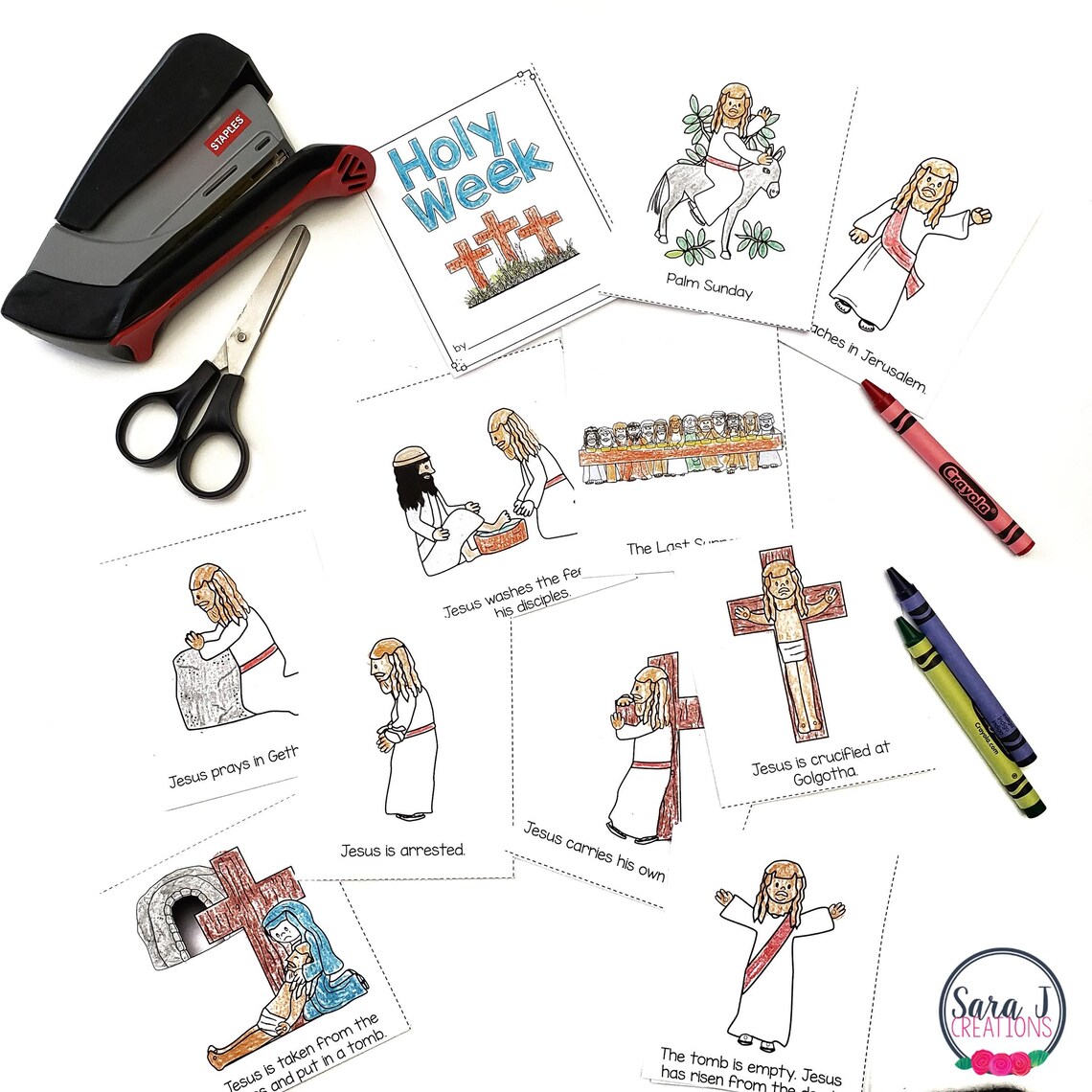 Holy Week Flip Book, Holy Week Booklets for Sunday School, Holy Week ...