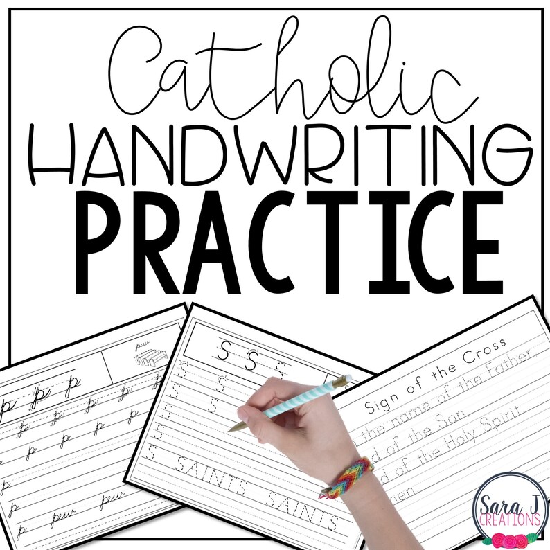 Catholic Handwriting Practice, Catholic Prayers for Kids, Handwriting ...