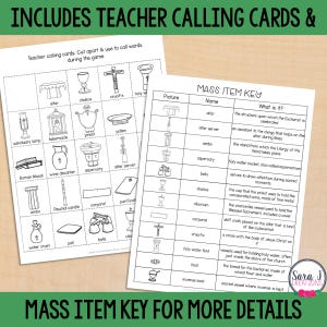 Catholic Mass Objects Bingo Cards, Parts of the Catholic Mass Games for ...