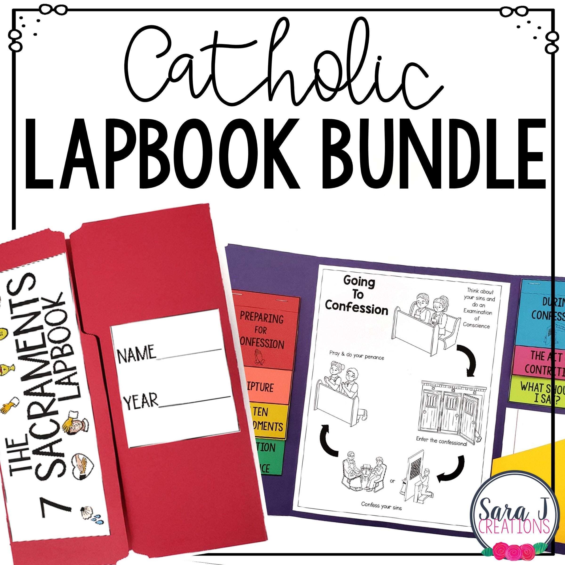 Catholic Lapbook Bundle for Kids - Catholic Sacraments, Prayer, Rosary ...