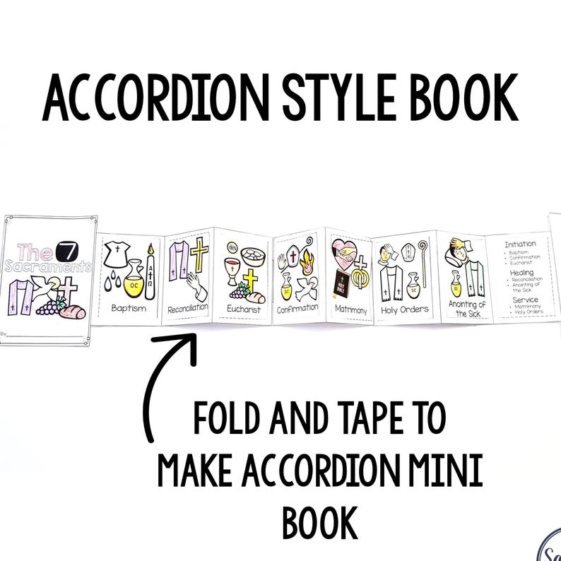 Seven Sacraments Printable Mini Book, Catholic Sacrament Coloring Book ...