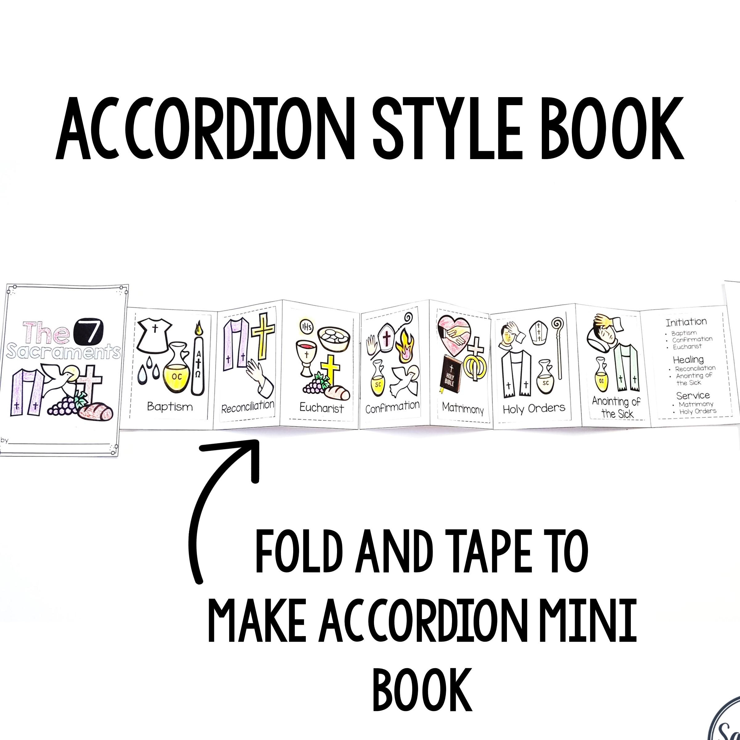 Seven Sacraments Printable Mini Book, Catholic Sacrament Coloring Book ...