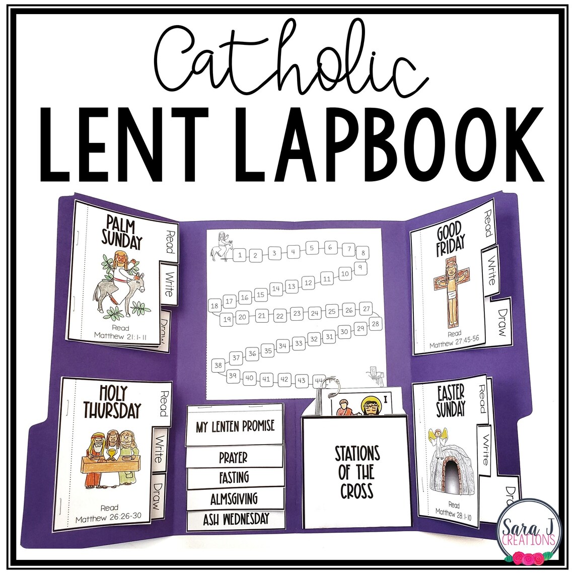 Catholic Lent Lapbook, Lent for Kids, Catholic Lent Activities, Lent ...