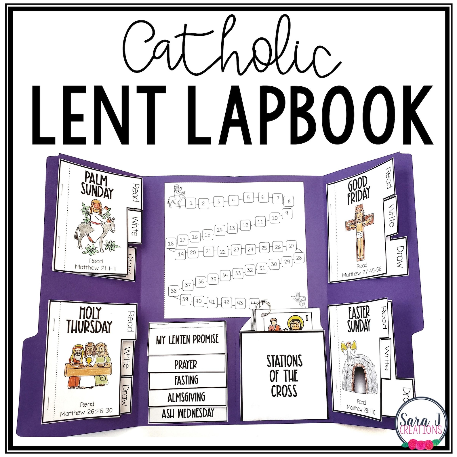 Catholic Lent Lapbook, Lent for Kids, Catholic Lent Activities, Lent ...