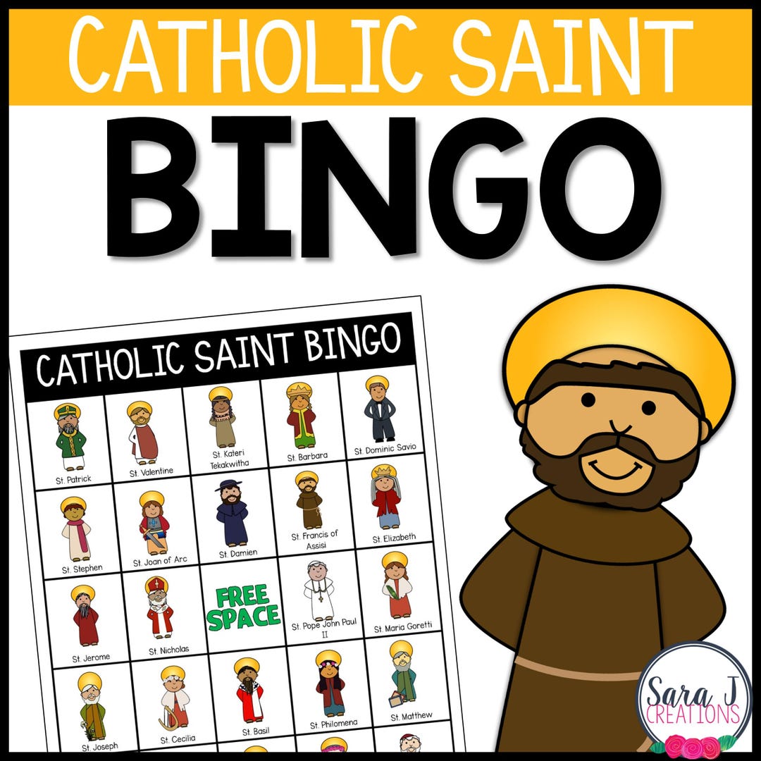 Catholic Saint Bingo, Catholic Printable Games, All Saints' Day ...