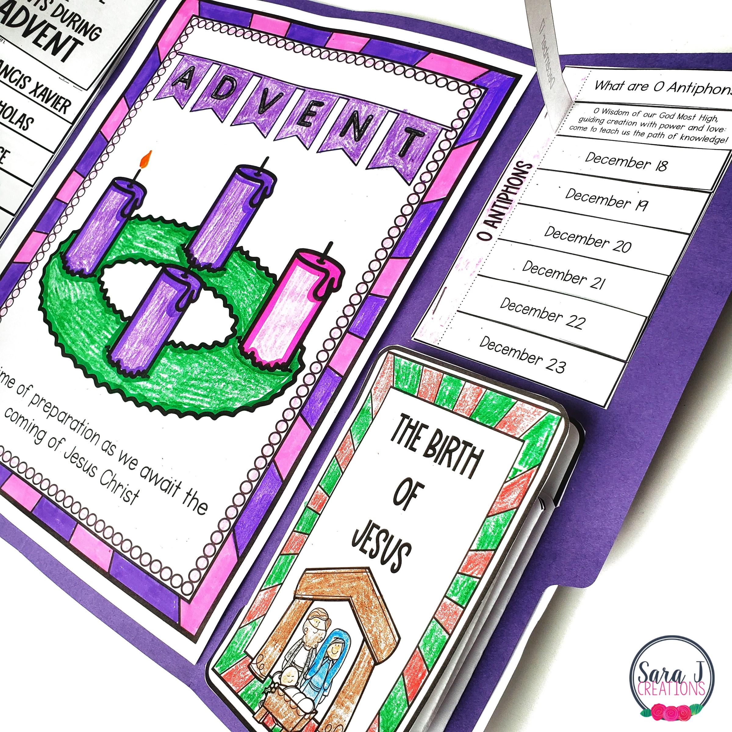 Catholic Advent Printable Lapbook, Activities for December Saints, O ...