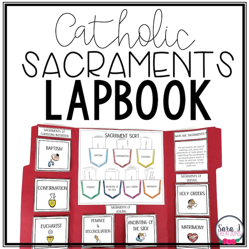 Catholic Sacrament Activity Lapbook, Seven Sacraments for Kids Catholic ...