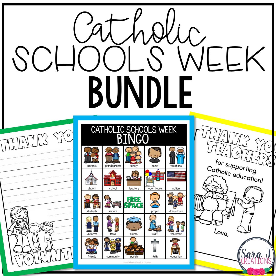 Catholic Schools Week Bundle - Craft, Bulletin Board, Bingo Games ...