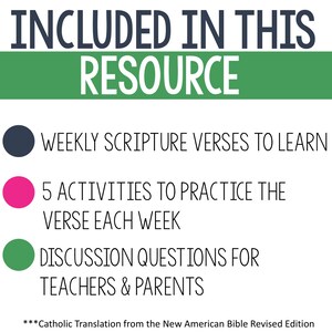 Catholic Bible Verse for the Year, Weekly Bible Verse Cards, Catholic ...