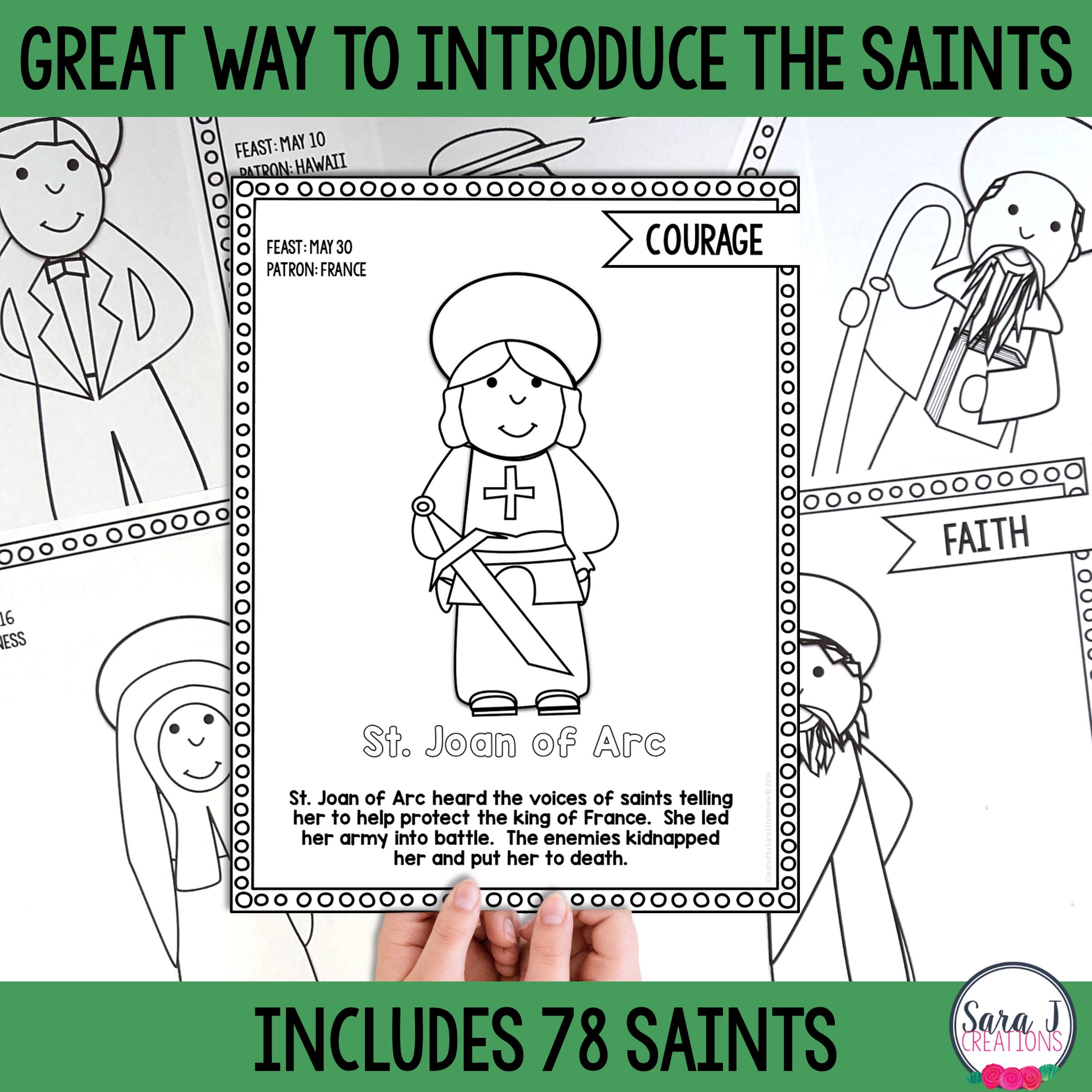 Catholic Saints Coloring Book, All Saints' Day Activities, Catholic ...