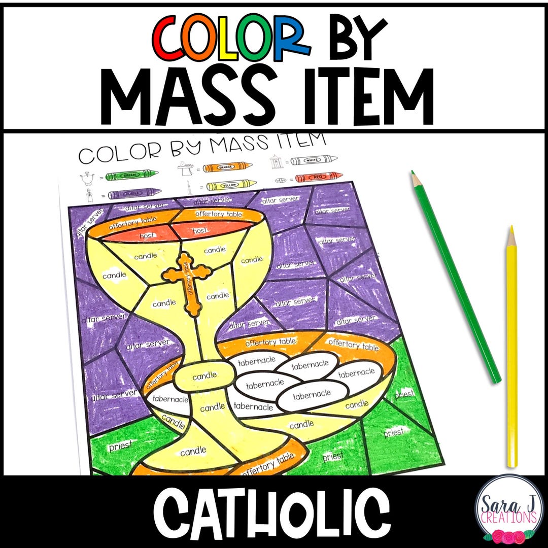 Catholic Mass Objects Color by Code, Parts of the Catholic Mass ...